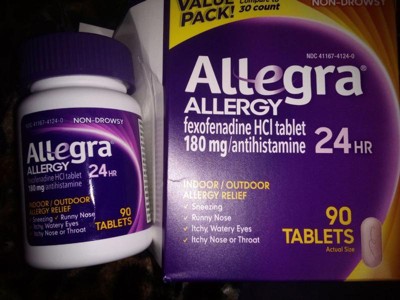 Allegra 24 Hour Allergy Relief Tablets - Fexofenadine Hydrochloride ...