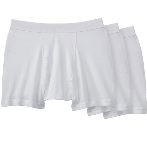 Kingsize Men's Big & Tall Cotton Mid-length Briefs 3-pack - Xl, White ...