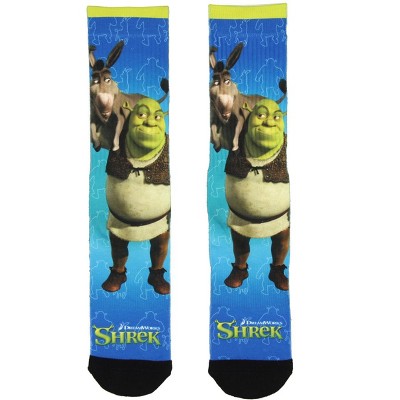 Shrek Donkey And Shrek Sublimated All Over Print Crew Socks ...