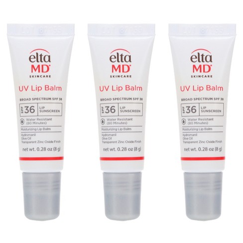 Eltamd Uv Lip Balm Spf 36 Broad Spectrum 0.28 Oz 3 Pack : Target