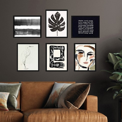 Figurative Floral 6 Piece Wall Collection Set - Ready To Hang : Target