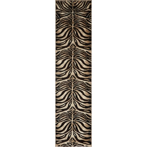 Home Dynamix Fawn Contemporary Animal Print Runner Area Rug, Dark Brown ...