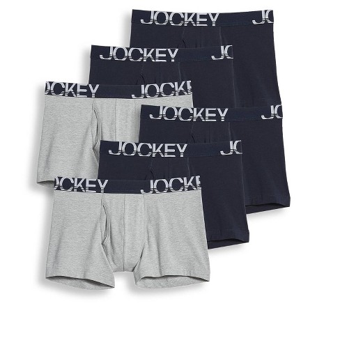 Jockey Men's Activestretch 4" Boxer Brief - 6 Pack S True Navy/grey ...