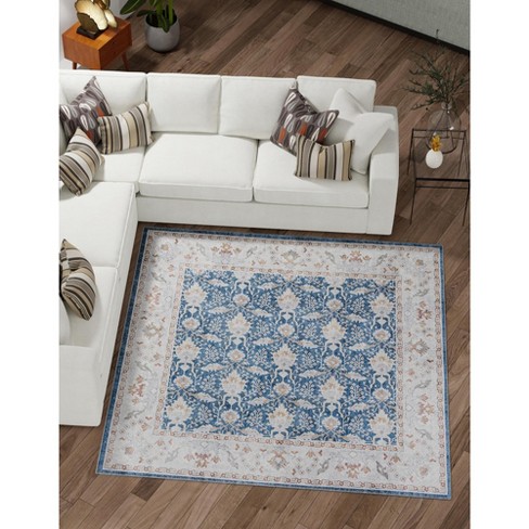 Unique Loom 7' 10 X 7' 10 Dinah Timeless Navy Blue Square Area Rug : Target