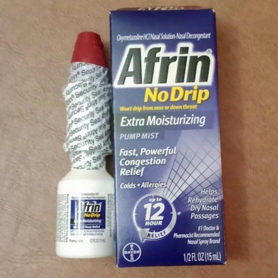Afrin Nasal Spray No Drip Extra Moisturizing Nasal Congestion Relief ...