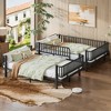 Queen over Queen Bunk Bed with Ladders and Guardrails, Metal Frame ...