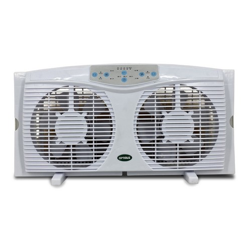 Optimus 8 In. Electric Reversible Twin Window Fan With Thermostat : Target