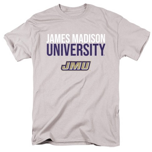 James Madison University Jmu Official Stacked Adult T-shirt, Silver ...