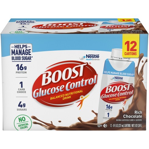 Boost Glucose Control Nutritional Shakes - Rich Chocolate - 8 Fl Oz ...