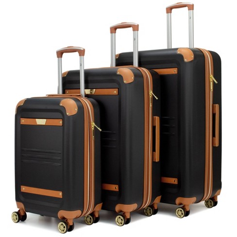 19v69 Italia Vintage Expandable Hardside Checked 3pc Luggage Set ...