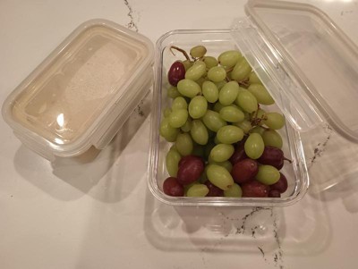 4pc (set Of 2) 5.5 Cup Tritan Plastic Rectangle Food Storage Container ...