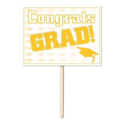 Beistle 5' X 21" Congrats Grad Sign Banner Green/white 3/pack 57647-gw ...