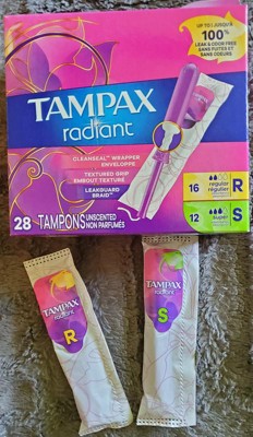 Tampax Radiant Super Absorbency Tampons - Unscented : Target