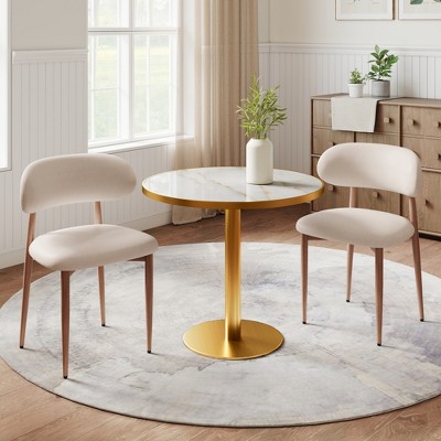 Set of 2 Modern Farmhouse Fabric Upholstered Dining Chairs, Ergonomic ...