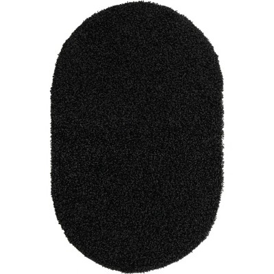 Unique Loom 3' 3 X 5' 3 Solid Shag Jet Black Area Rug : Target