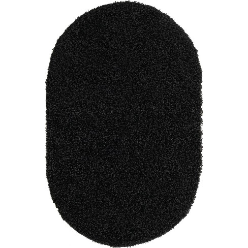 Unique Loom 3' 3 X 5' 3 Solid Shag Jet Black Area Rug : Target