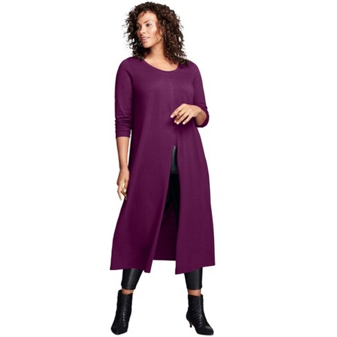 Roaman's Women's Plus Size Front-slit Ultra Femme Tunic, 2x - Dark ...