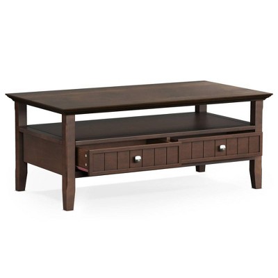 Wyndenhall Normandy Coffee Table With Drawer Brunette Brown: Storage ...