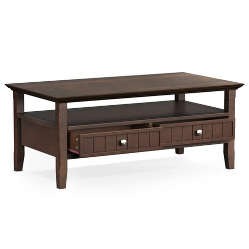 Wyndenhall Normandy Coffee Table With Drawer Brunette Brown: Storage ...