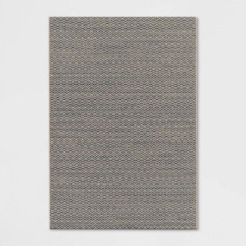 7'10"x10' Prisma Diamond Rectangular Outdoor Rug Black - Threshold™: Uv ...