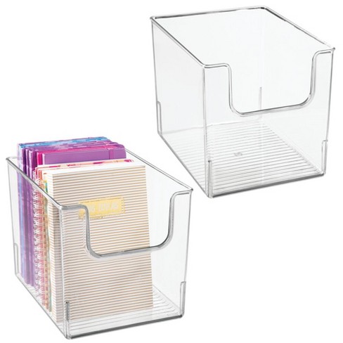 Mdesign Plastic Home Office Storage Bin Container, Desk Organizer, 2 ...