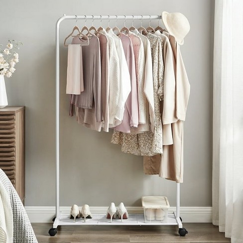 Songmics 110 Lb Load Capacity Clothes Rack With Wheels Garment Rack ...