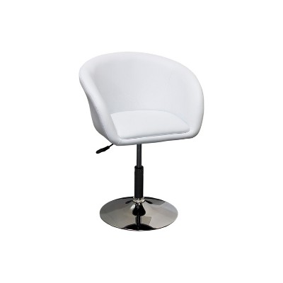 HomeStock 34 in H White Finish Round Wood Frame Straight Armchair Piece ...