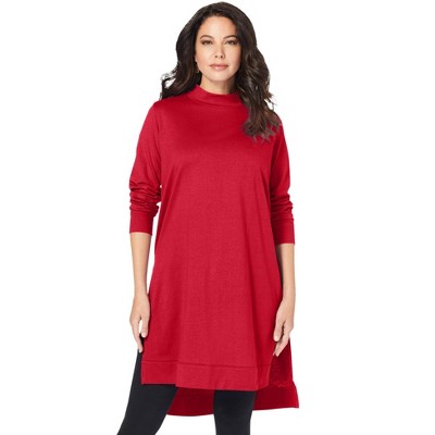 Roaman's Women's Plus Size High-low Mockneck Ultimate Tunic - 34/36 ...