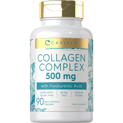 Carlyle Collagen Pills With Hyaluronic Acid 500mg | 90 Capsules : Target