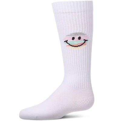 Memoi Girls "Colorful Smiley Face" Ribbed Cotton-Rich Knee High Soick ...