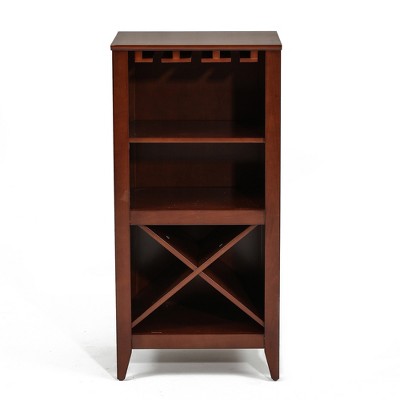 Costway Rustic Wine Rack Table 13 Bottles Wine Bar Cabinet Freestanding ...