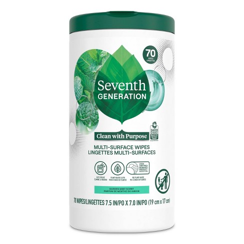 Seventh Generation Garden Mint Multi-surface Cleaning Wipes - 70ct : Target