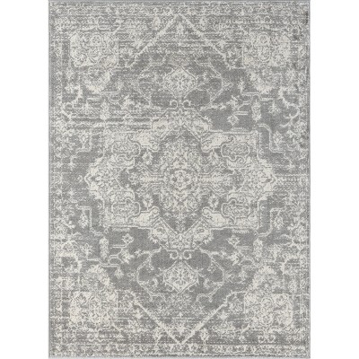 Livn Co. Boho Distressed Medallion Woven Area Rug, Cream/grey 5'x7 ...