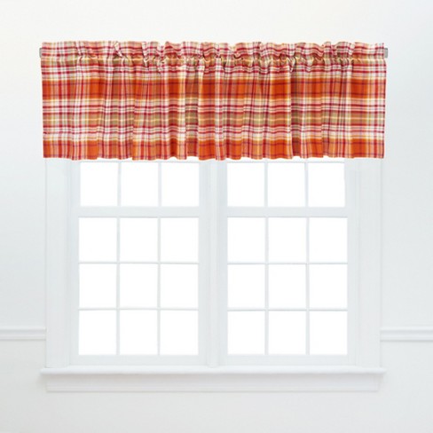 C&f Home Briar Plaid Orange Valance Set Of 2 : Target