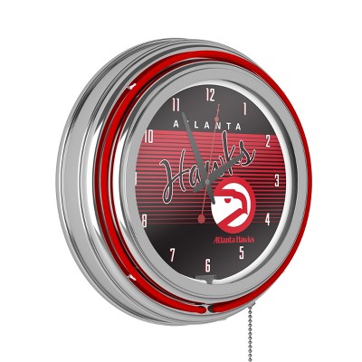 Atlanta Hawks Hardwood Classics Retro Neon Wall Clock : Target