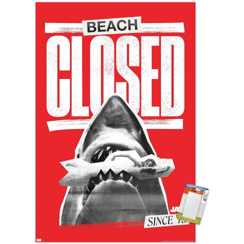 Trends International Jaws - Beach Closed Unframed Wall Poster Prints ...