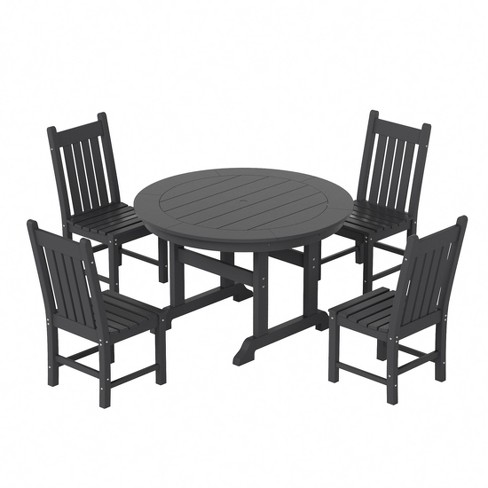 Westintrends 5 Piece Outdoor Patio Dining Set Outdoor Round Table And ...