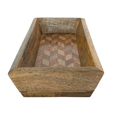 Tiled Pattern Tray Mango Wood - Foreside Home & Garden : Target