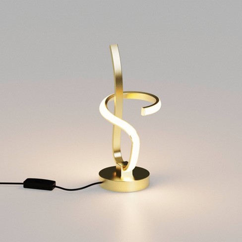 Infibrite 16" 12w Golden Swirl Table Lamp (includes Led Light Bulb ...