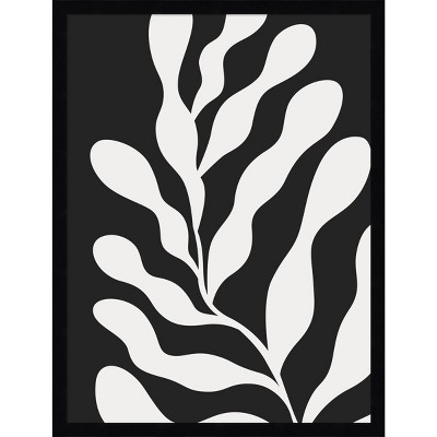 19" X 25" Retro Matisse Inspired Abstract Botanical Iii Black By The ...