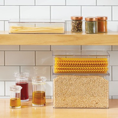 Mdesign Plastic Stackable Kitchen Pantry Food Storage Organizer Bin Box ...