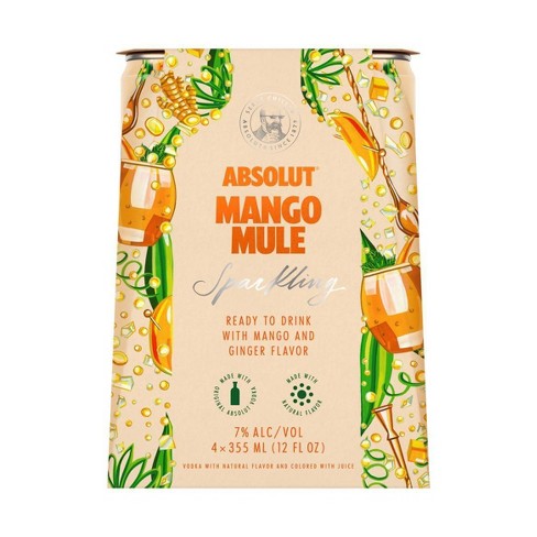 Absolut Mango Mule Sparkling Vodka Cocktail - 4pk/355ml Cans : Target