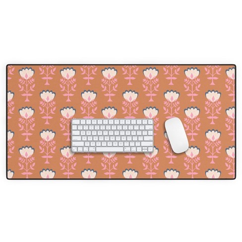 Schatzi Brown Norr Flower Orange Desk Mat - Deny Designs : Target