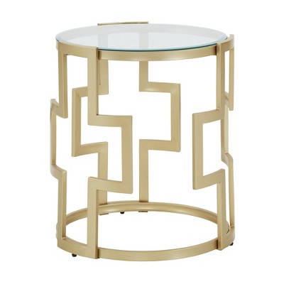 Octavia Side Table Champagne Gold Finish Champagne Gold Metal - Inspire ...
