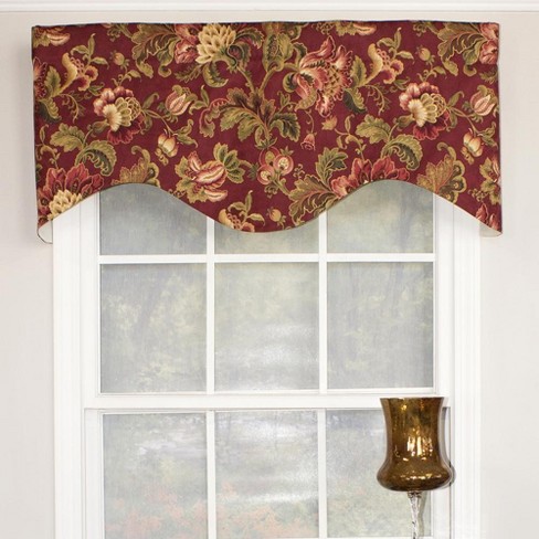 Noblesse Cornice 3" Rod Pocket Valance 50" X 17" Ruby By Rlf Home : Target