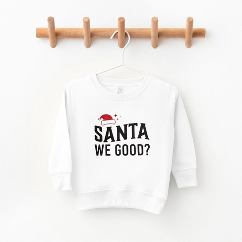 The Juniper Shop Santa We Good Glitter Toddler Graphic Sweatshirt - 3t ...