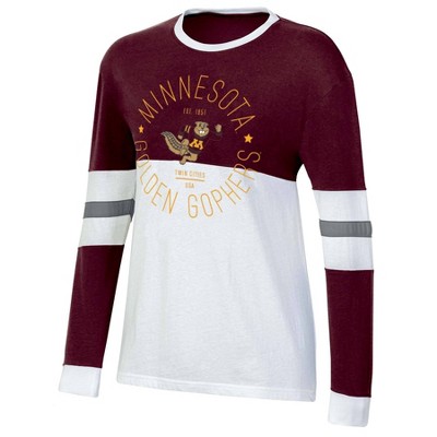 Ncaa Minnesota Golden Gophers Women's Long Sleeve Color Block T-shirt ...