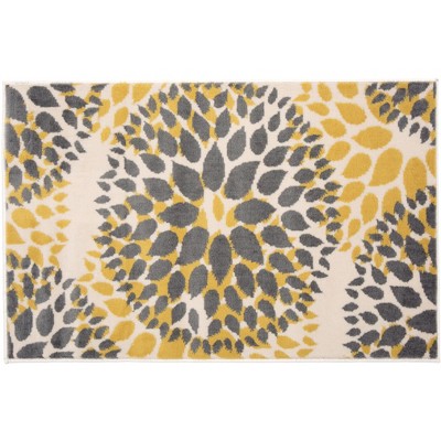 World Rug Gallery Modern Floral Circles Yellow 2' X 3' Area Rug : Target