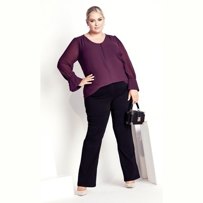 Avenue | Women's Plus Size Alena Blouse - Plum - 18w : Target