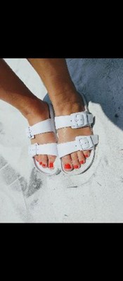 Women's Neida Eva Two Band Footbed Slide Sandals - Shade & Shore™ White ...